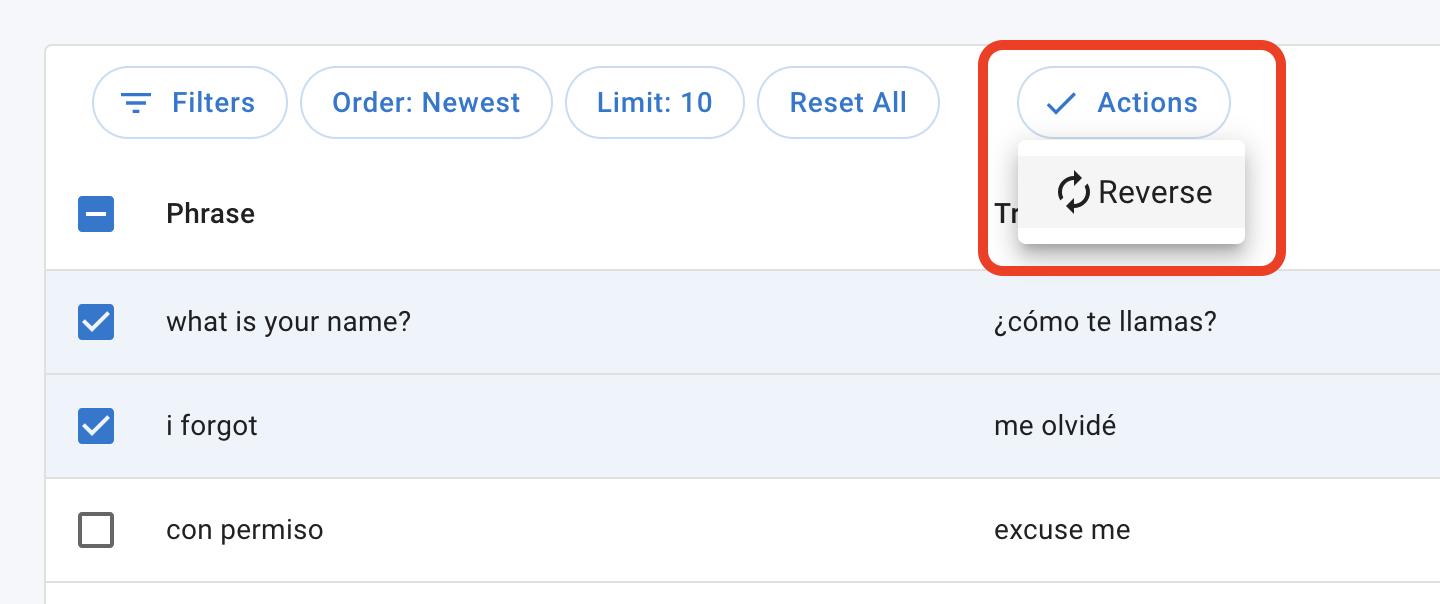 Settings Redesign with Phrasebook View - Translate Flashcards